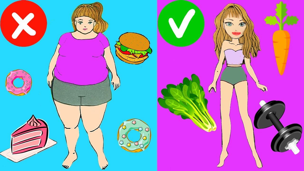 Paper Dolls dress up Fat & Thin costumes dresses accessories ...