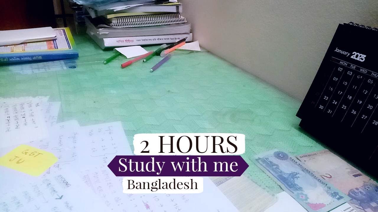 2 HOURS STUDY WITH ME | Background noise,Break(5min AFTER 1h), NO music, NO timer| Study with ...