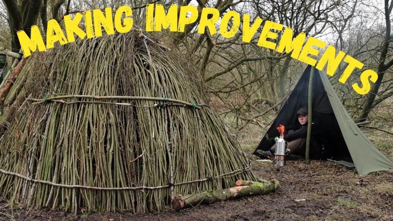 Polish lavvu / Kelly kettle / Natural gypsy bender shelter / making ...
