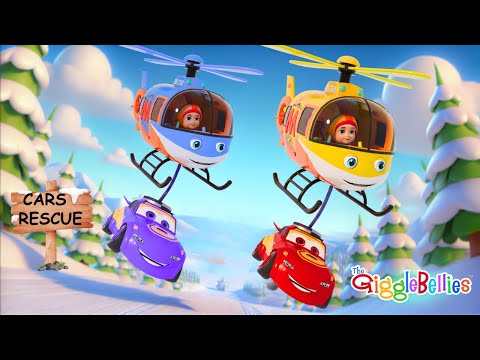 Cars Rescue | HELICOPTER Rescues The CARS | Nursery Rhymes - GiggleBellies