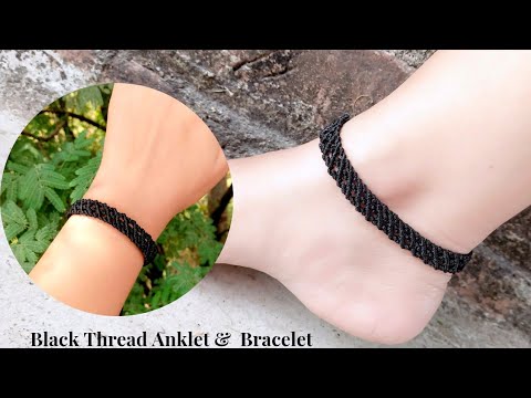 Black Thread Anklet & Bracelet Ideas. ( 2 in 1 ) How to make anklet & bracelet? @JyotisWorld