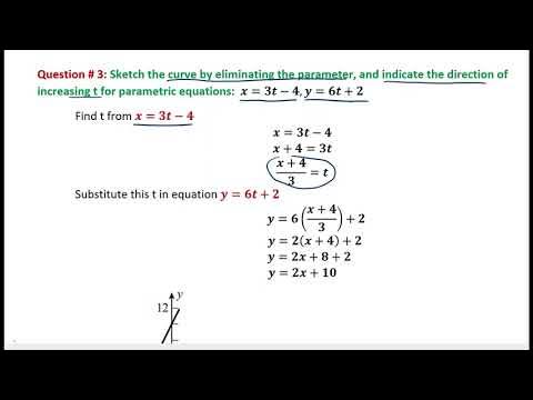 Multi Calculus Ex # 10.1 Q # 3 Parametric Equations: How to Sketch ...