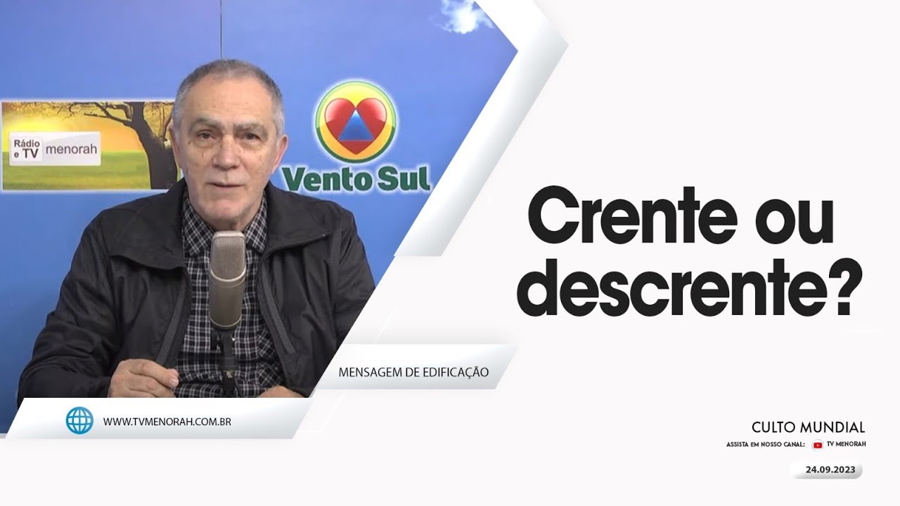 AO VIVO - Culto Mundial 24/09/2023: Crente ou descrente? - YouTube