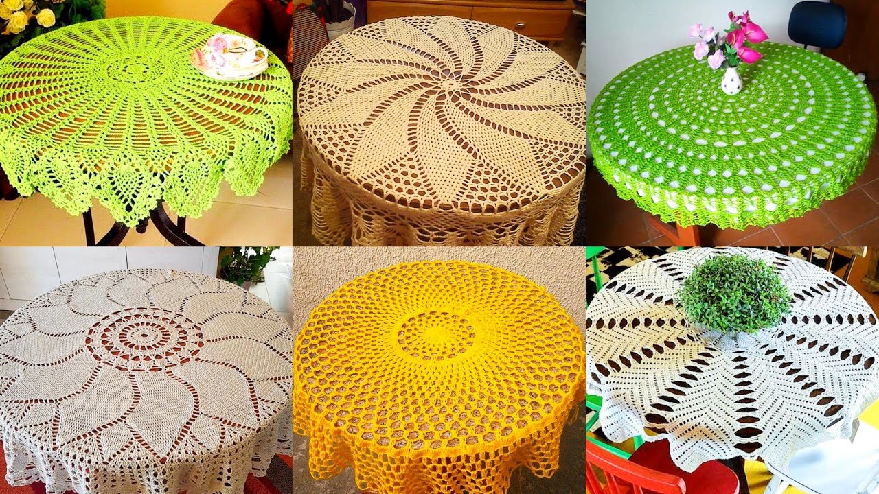 New Stylish Latest Crochet Round Table Maths Table Cover Design Crochet ...