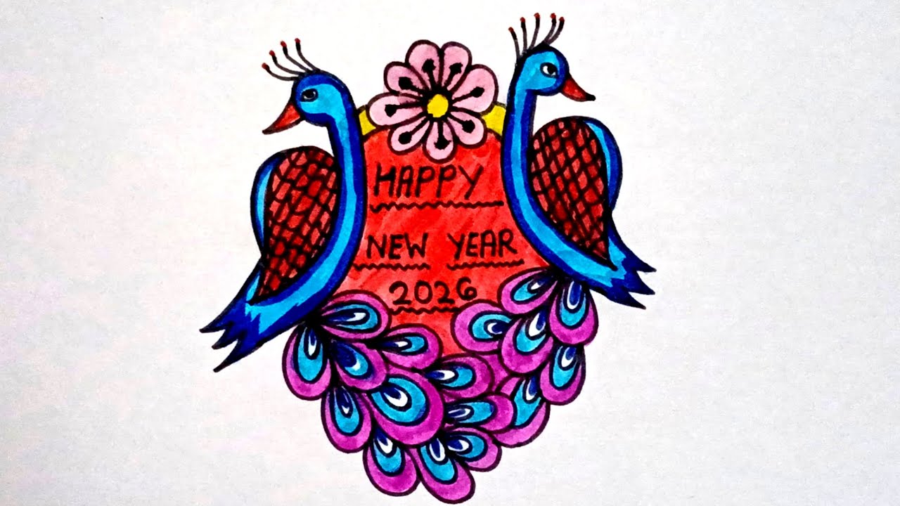 Happy New Year 2026 / Happy New Year drawing / Happy New Year more ...