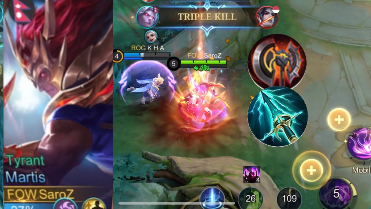 MARTIS GAMEPLAY.MARTIS SEMI TANK BUILD:-MLBB - YouTube