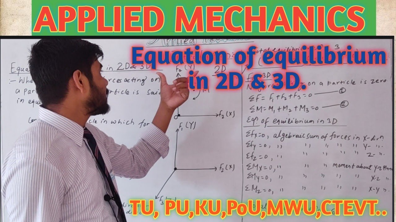 EQUATION OF EQUILIBRIUM IN 2D &3D|EQUILIBRIUM EQUATION|SYSTEM OF UNIT|TU|PU|KU|CTEVT|2D&3D|PART ...