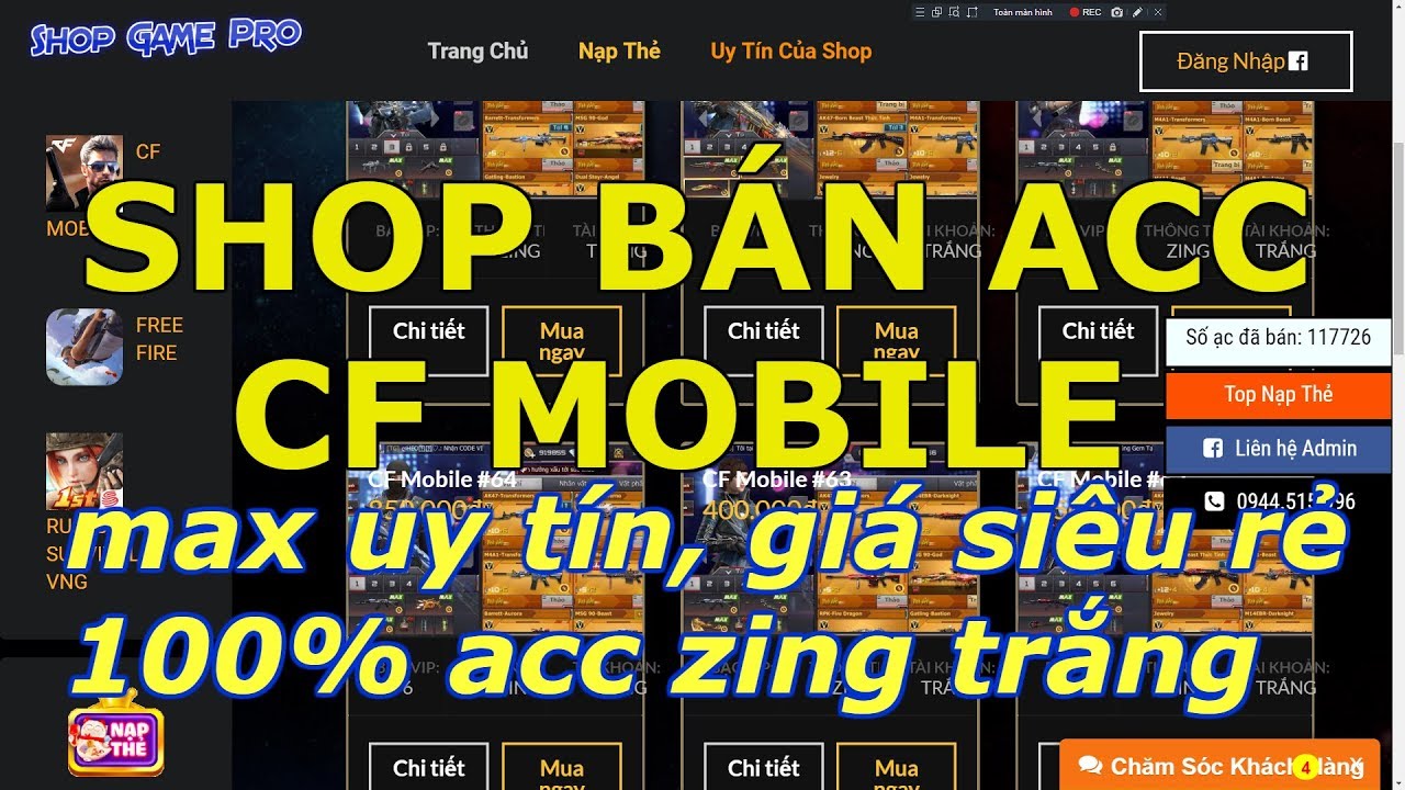 Shop Bán Acc CF Mobile Max Uy Tín, Giá Siêu Rẻ, 100% Acc Zing Trắng ...
