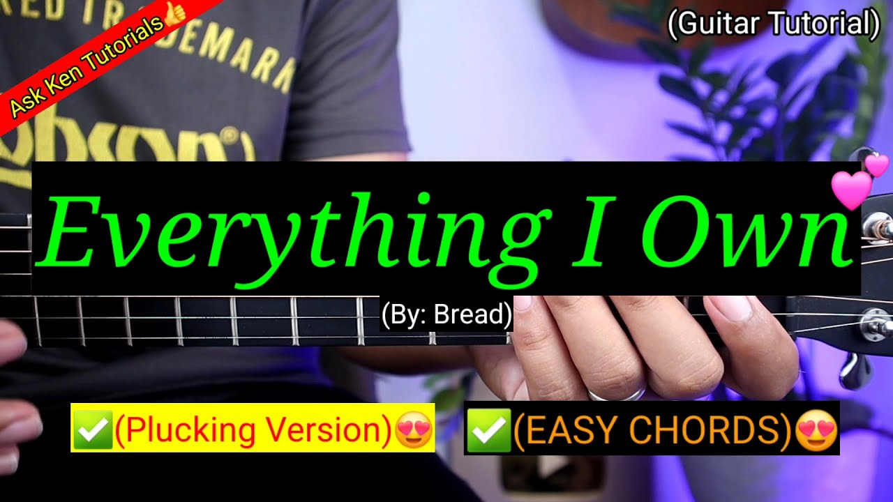 Everything I Own - Bread (EASY CHORDS)😍 | Plucking Version | Guitar Tutorial - YouTube