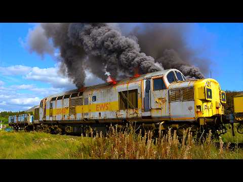 INSANE OLD DIESEL LOCOMOTIVE Cold Starts  Exploding Smoke & Thunder!