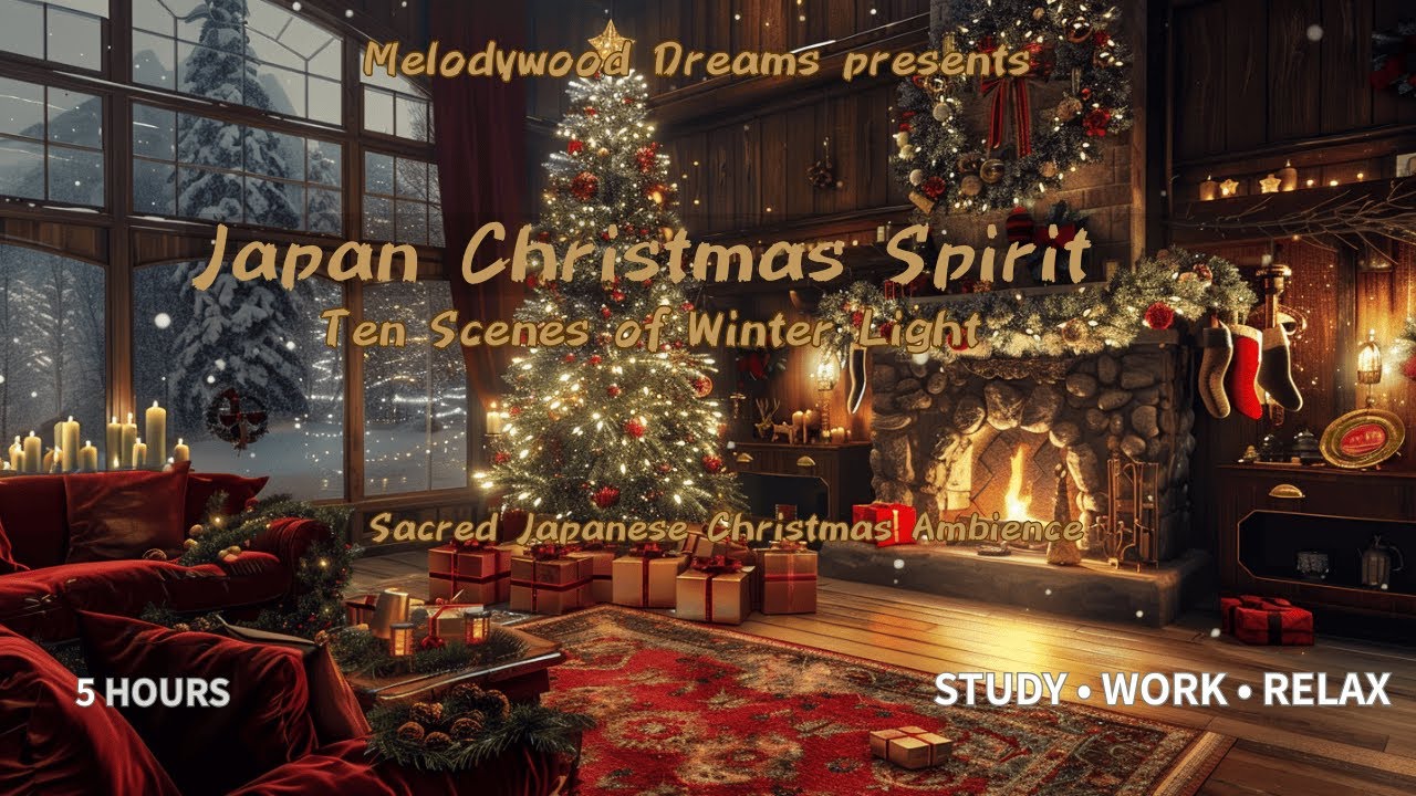 🌟 Japan Christmas Spirit #5 – Japanese Winter Ambience • Snow, Lanterns ...