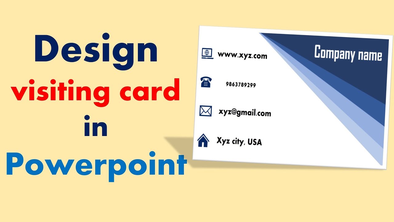 How to design a Business Card in PowerPoint, design visiting card in ...