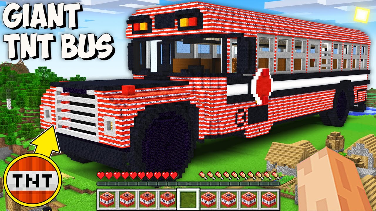 This is THE BIGGEST TNT BUS in Minecraft! GIANT BUS of 999.999 TNT! - YouTube