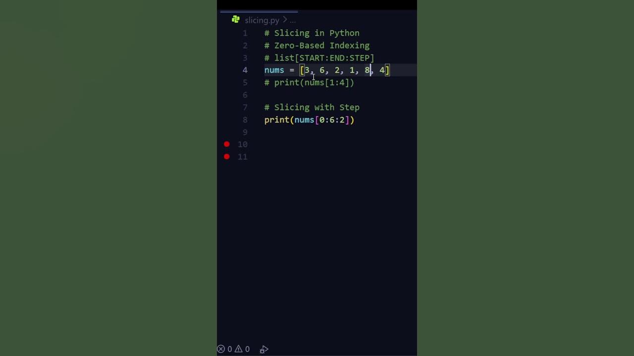 PYTHON SLICING IN UNDER 1 MINUTE !! #python #slicing #programming #coding #function - YouTube