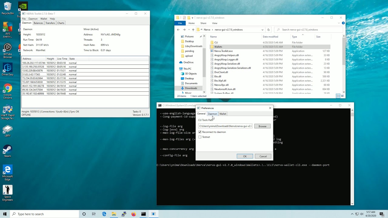 How to open a Nerva wallet in Command Line interface while GUI running in Windows - YouTube