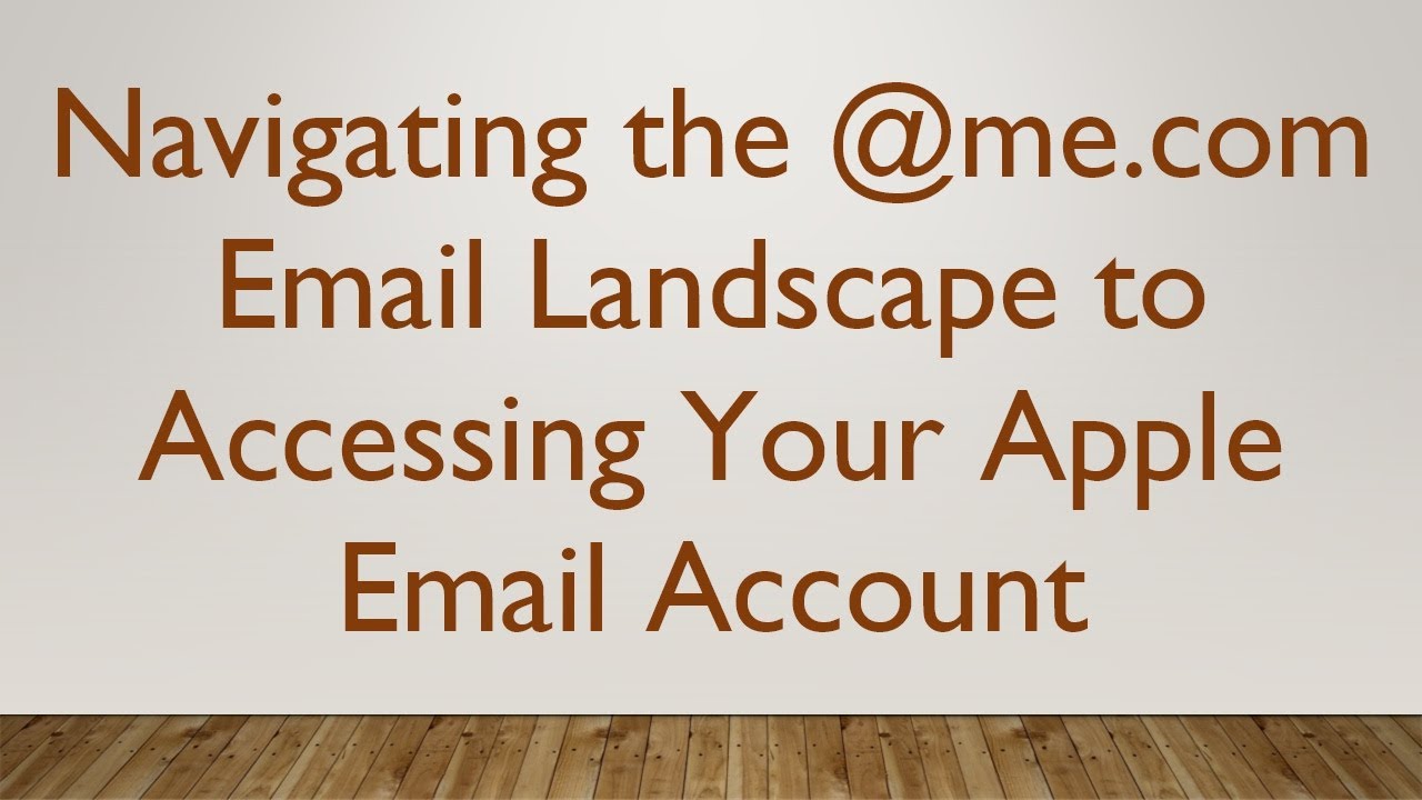 Navigating the @me.com Email Landscape to Accessing Your Apple Email ...