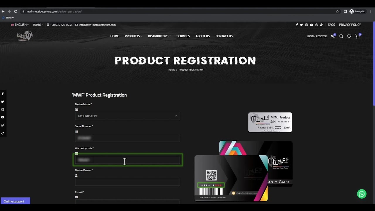 MWF Detectors" How to registration and check products - YouTube