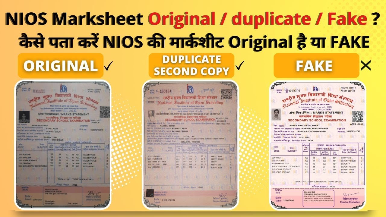 NIOS Marksheet Original Duplicate Fake NIOS Original FAKE NIOS Marksheet Original Duplicate Fake NIOS Original FAKE