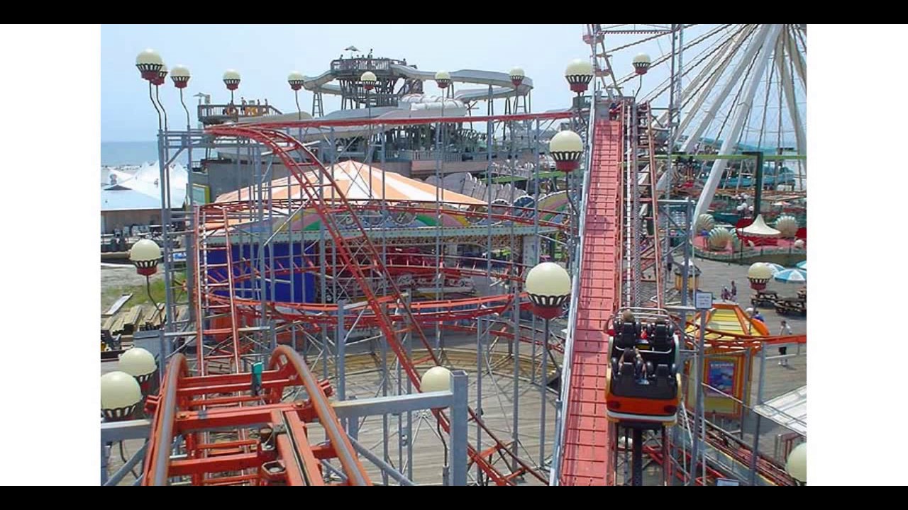 Rollie's Coaster Review (Pinfari Zyklon Coaster) Morey's Piers - YouTube