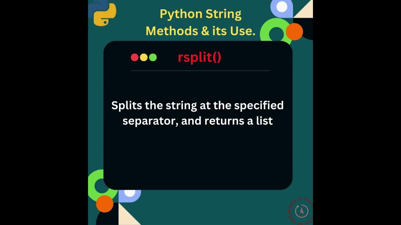Exploring Python String Methods Rsplit Python Coding Interview Pythontutorial Youtube