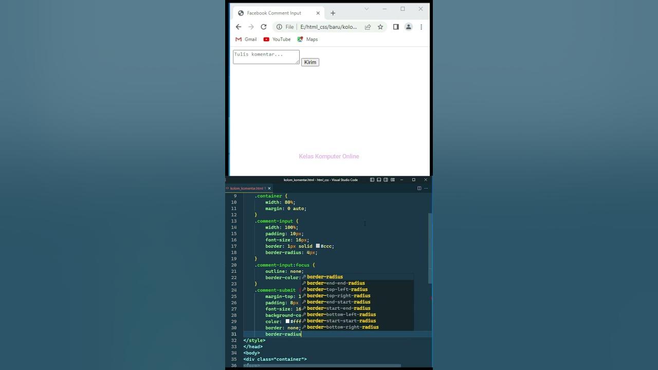 Coding HTML dan CSS: kolom komentar - YouTube