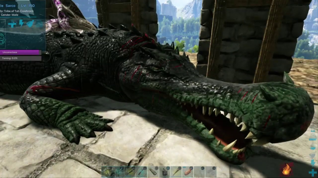 ARK: Survival Evolved Day 224 on Valguero How to tame a Max Level Sarco ...