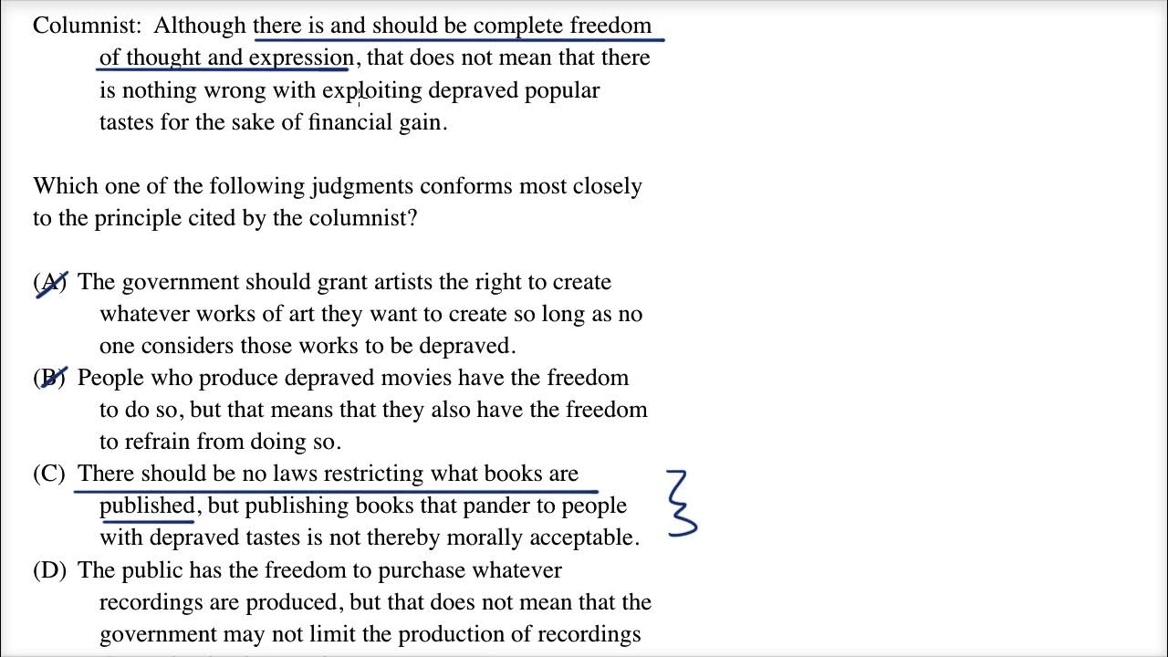 Identify the principle | Example | Logical reasoning | LSAT | Khan Academy - YouTube