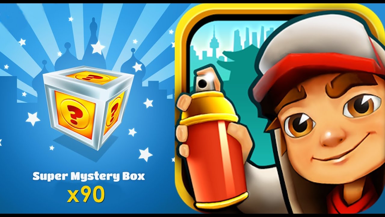 Subway Surfers - Opening 90 Super Mystery Boxes - YouTube