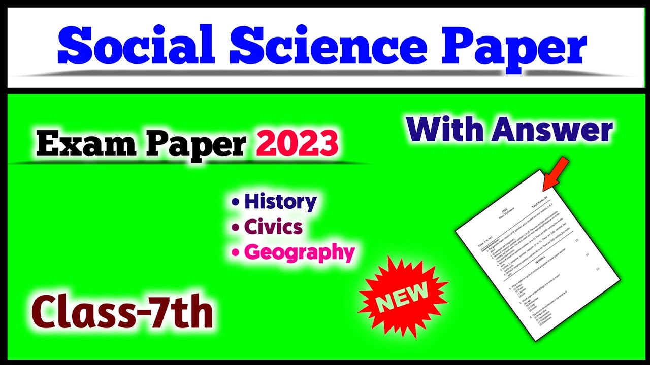 Class 7 Social Science Exam Question Paper 2023 | Exam paper | Solution ...