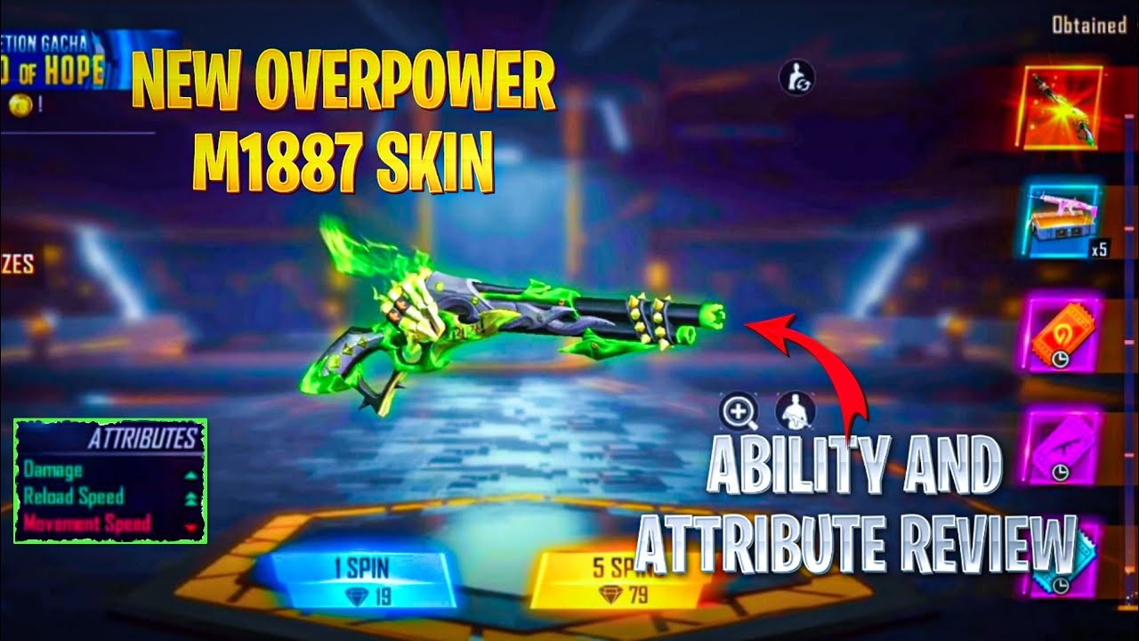 NEW M1887 GUN SKIN FREE FIRE || HAND OF HOPE M1887 SKIN || HOW TO GET ...