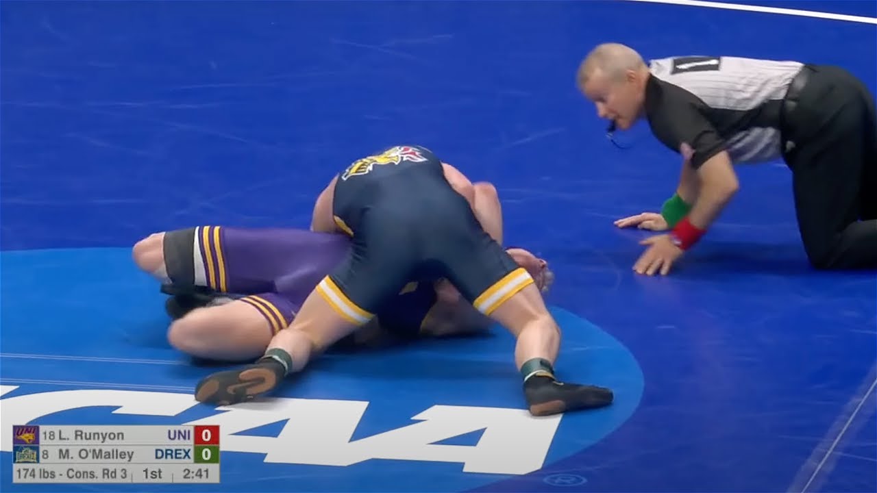 174lbs Michael O'Malley (Drexel) vs Lance Runyon (UNI) - YouTube