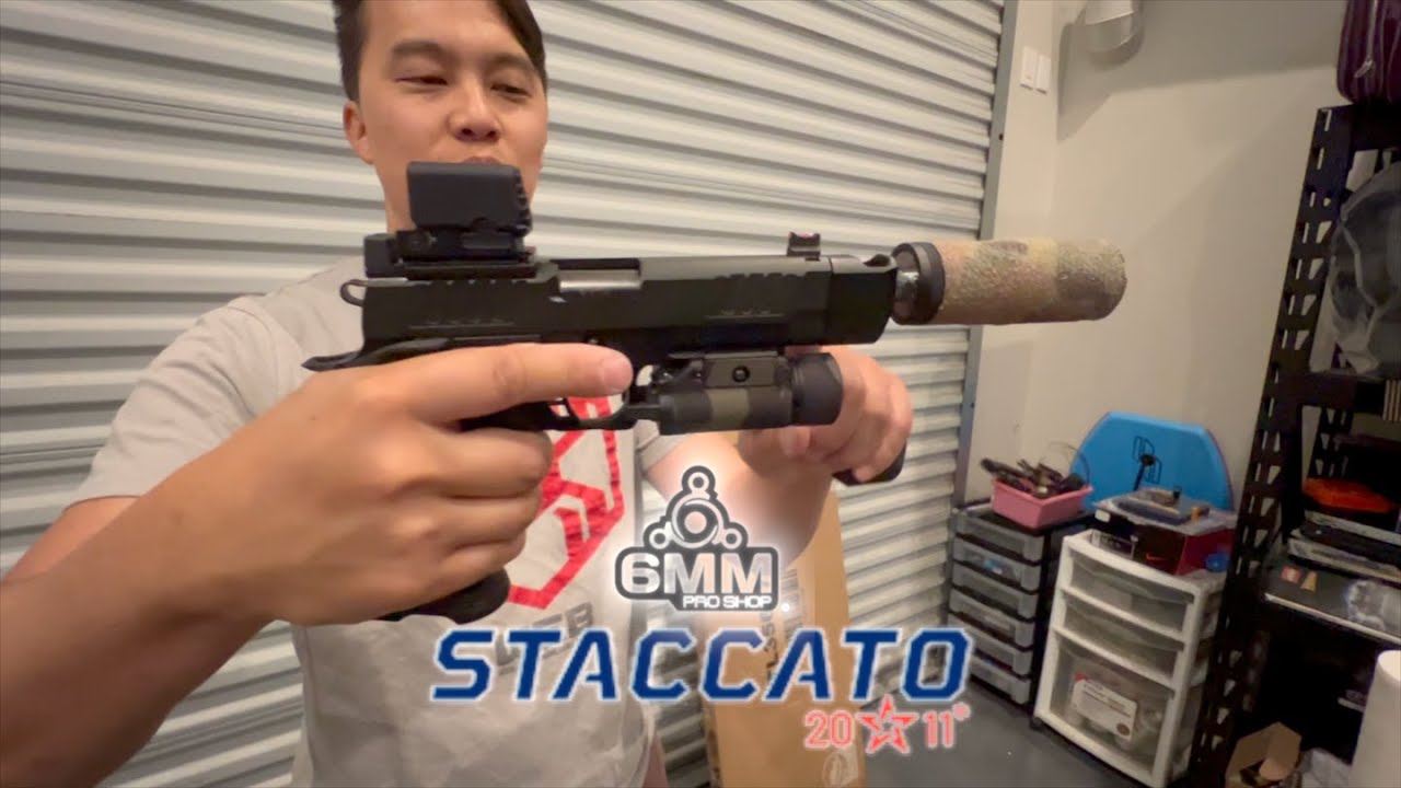 Staccato P Comp 6mmProShop - Airsoft Gas Blowback Pistol - YouTube
