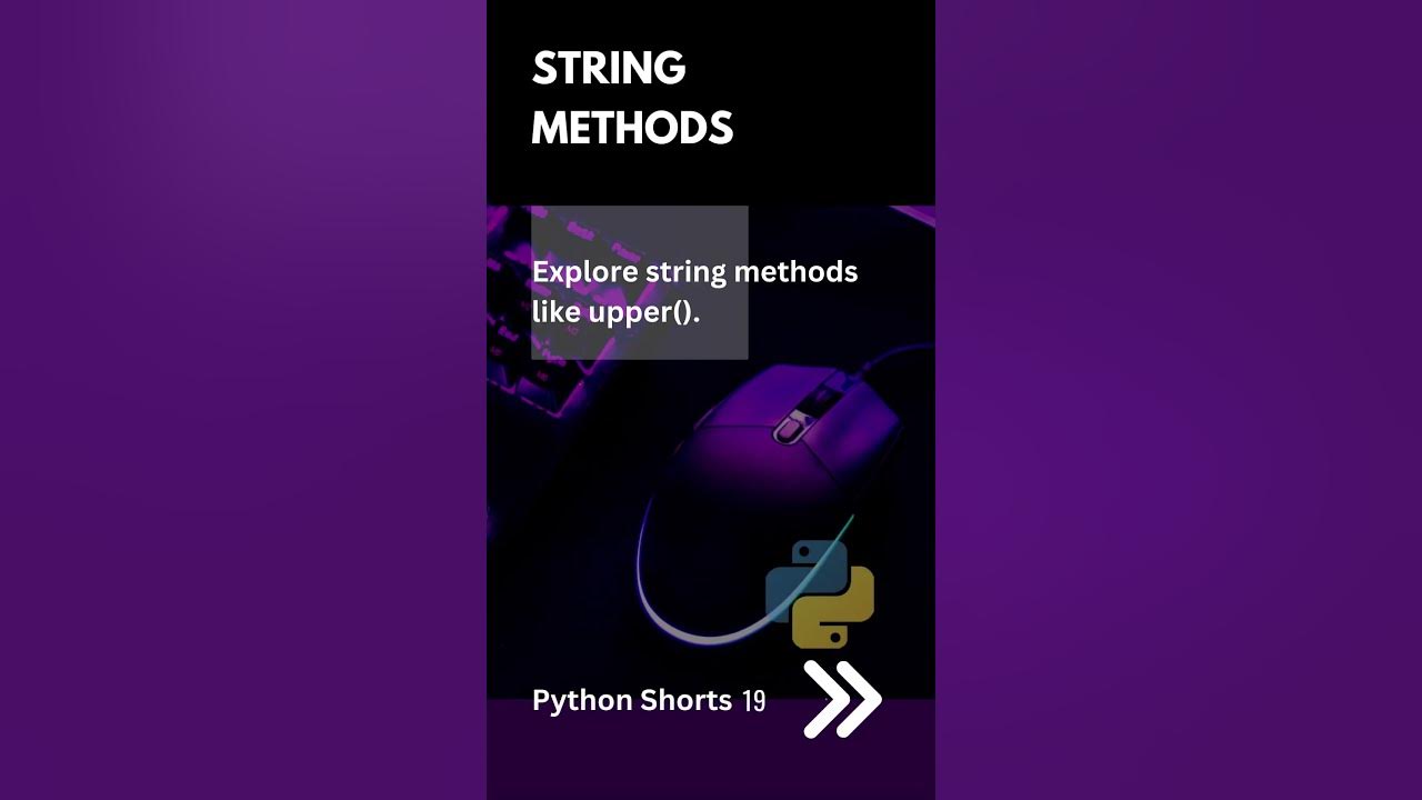 String Methods Python Shorts 19 Python Tutorial Deepak Radhakrishnan Youtube 