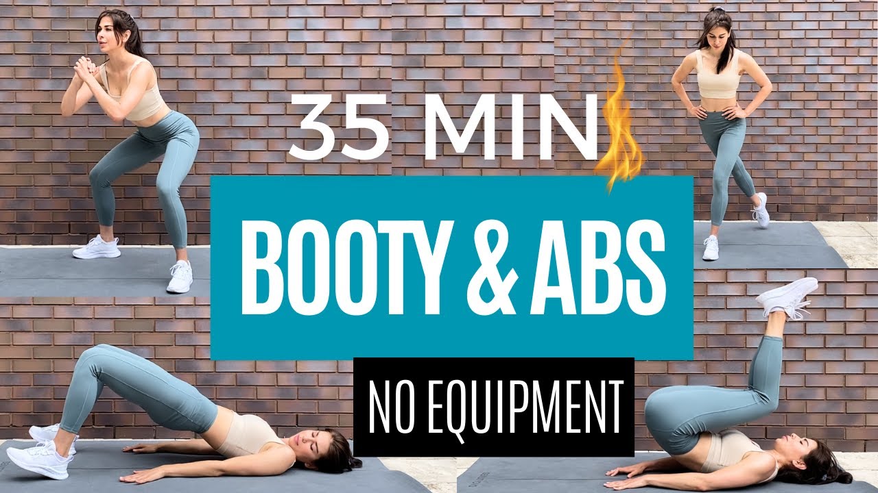 BOOTY & ABS BURNER | 35 min at home workout for lean waist and pumped ...