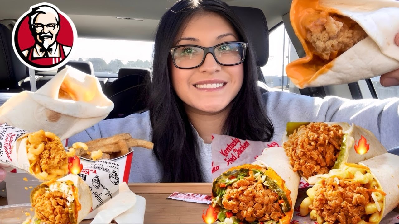 TRYING KFC'S NEW CHICKEN WRAPS!! 🐔😍😋 - YouTube