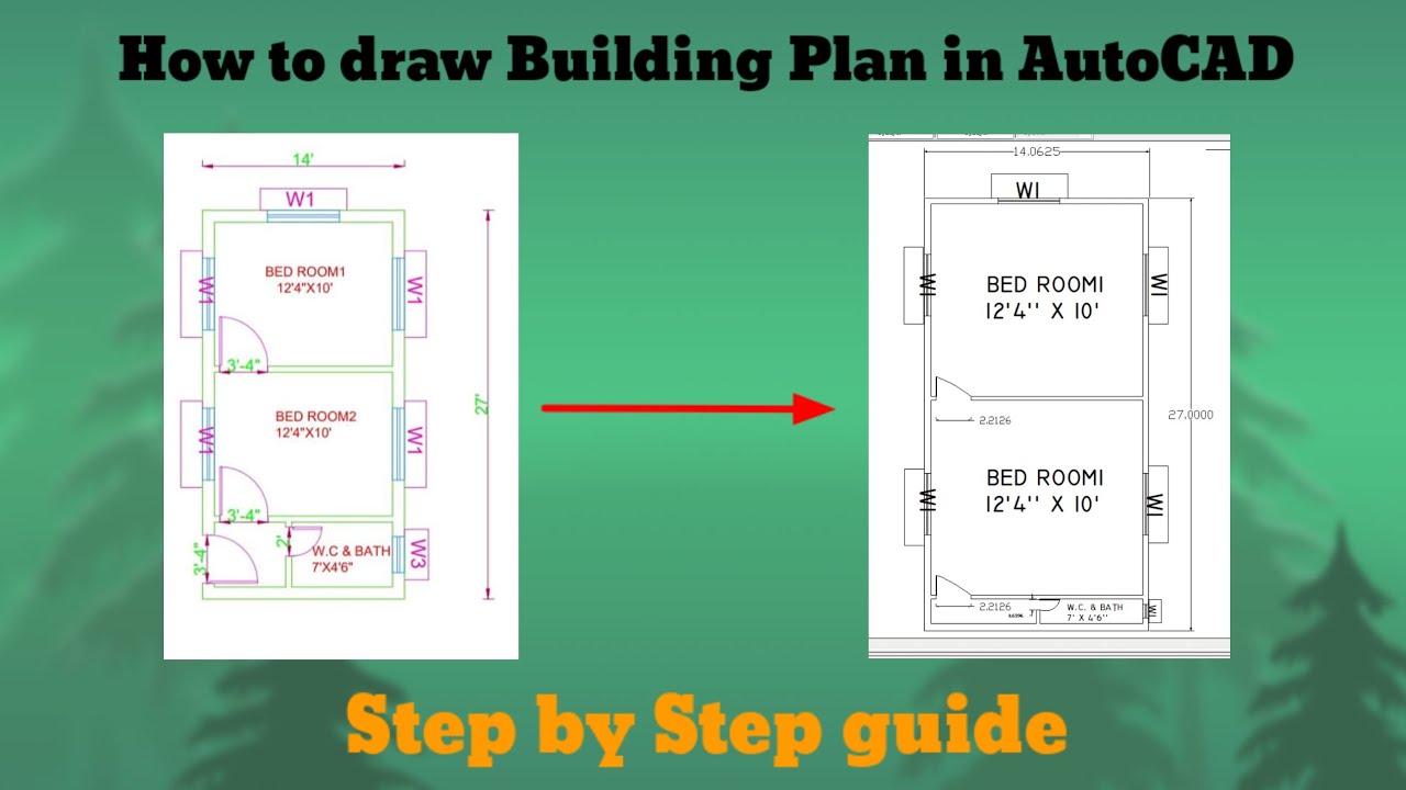 AutoCAD - DWG Viewer & Editor | How to Draw *Simple Building Plan* in ...