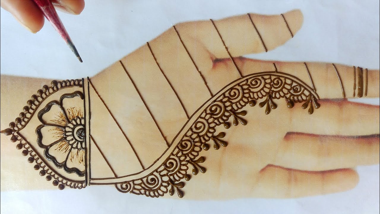 Simple mehndi design for hands| Aage hath ki mehndi design| Trick ...