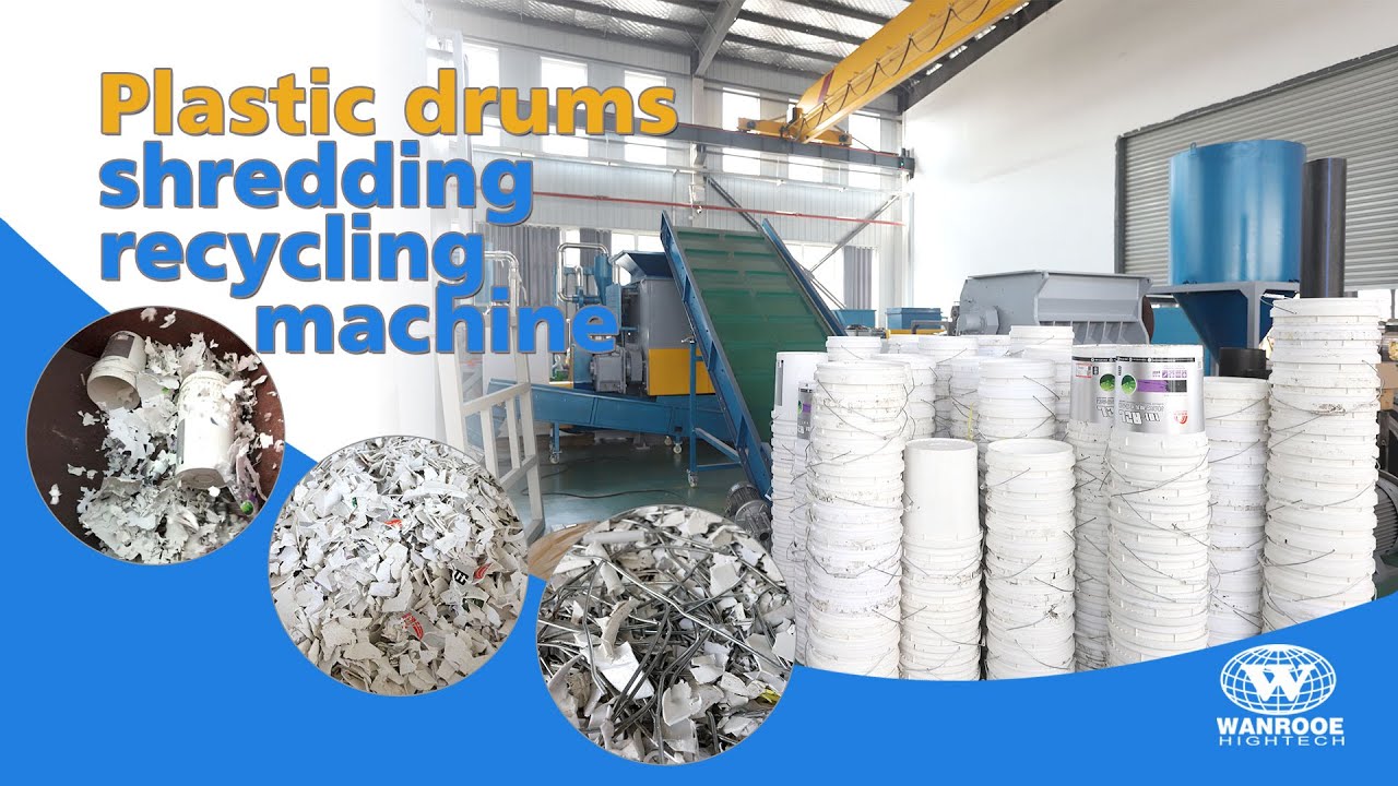 Waste Plastic Barrel/Barrel/Drum Shredder Blue Barrel Crusher Machine ...