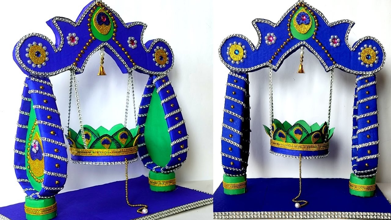 DIY Krishna Janmashtami Jhula 2021/How to make Beautiful Jhula for Bal ...
