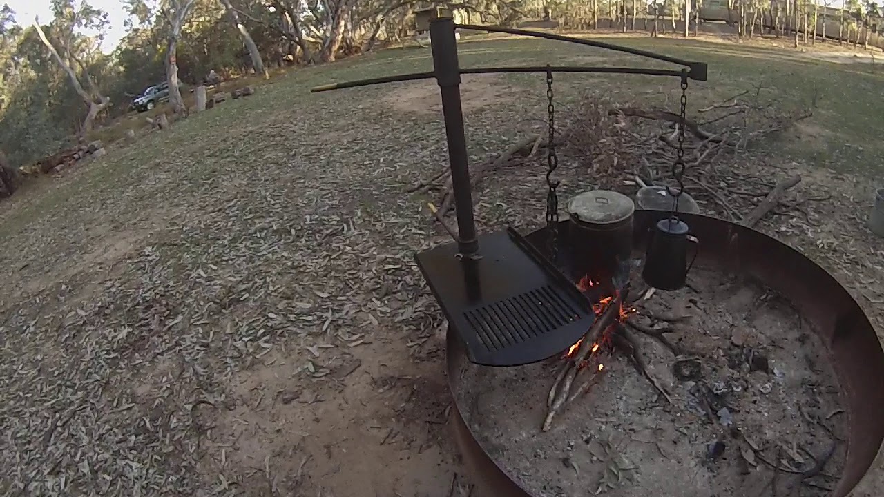 Aussie bush block fire pit and bbq - YouTube