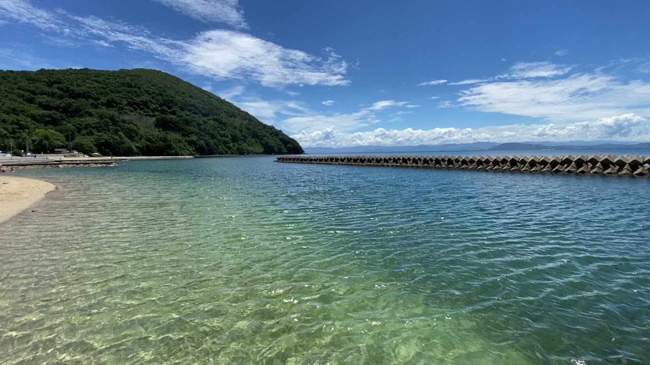 瀬戸の浜海水浴場 白い砂浜と小豆島で一番透明度が高いビーチの風景 Youtube