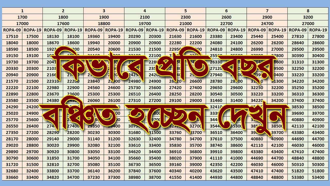 ROPA-2019 এর Pay Matrix এর গেরোয়, প্রতিবছর Increment -এ কিভাবে ...