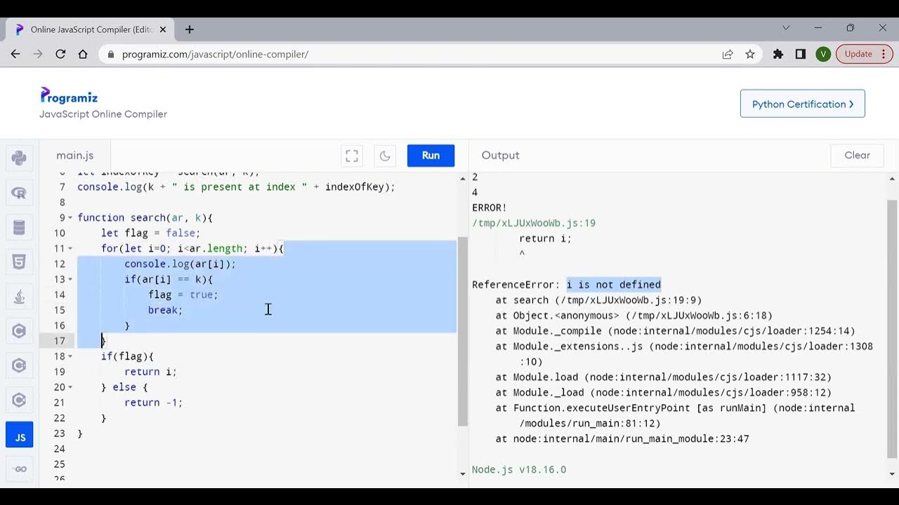 Session 12 - Linear Search | Array | DSA2 - YouTube