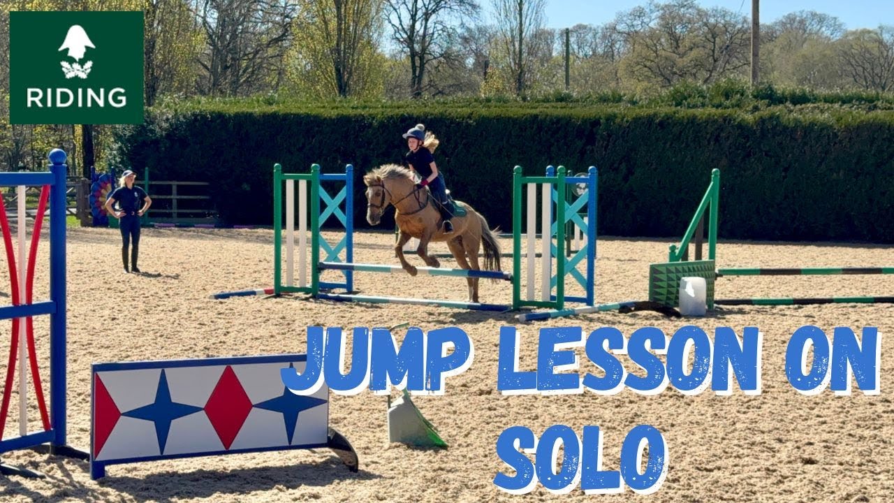 Jump lesson on Solo at Wellington Riding - YouTube