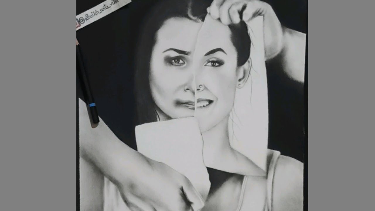 How I shade face portrait with charcoal/details for beginners/ charcoal ...