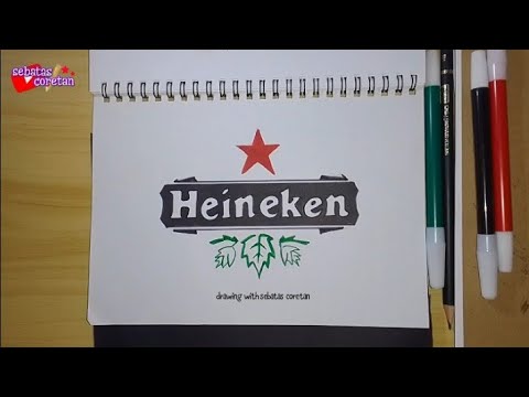 HOW TO DRAW HEINEKEN BEER LOGO - YouTube