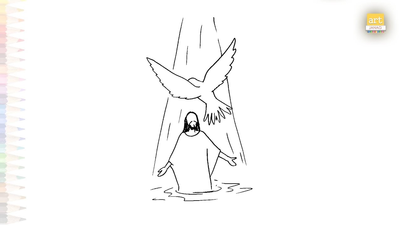 Jesus Blessing Dove drawing easy | Bird drawing tutorial | How to draw ...