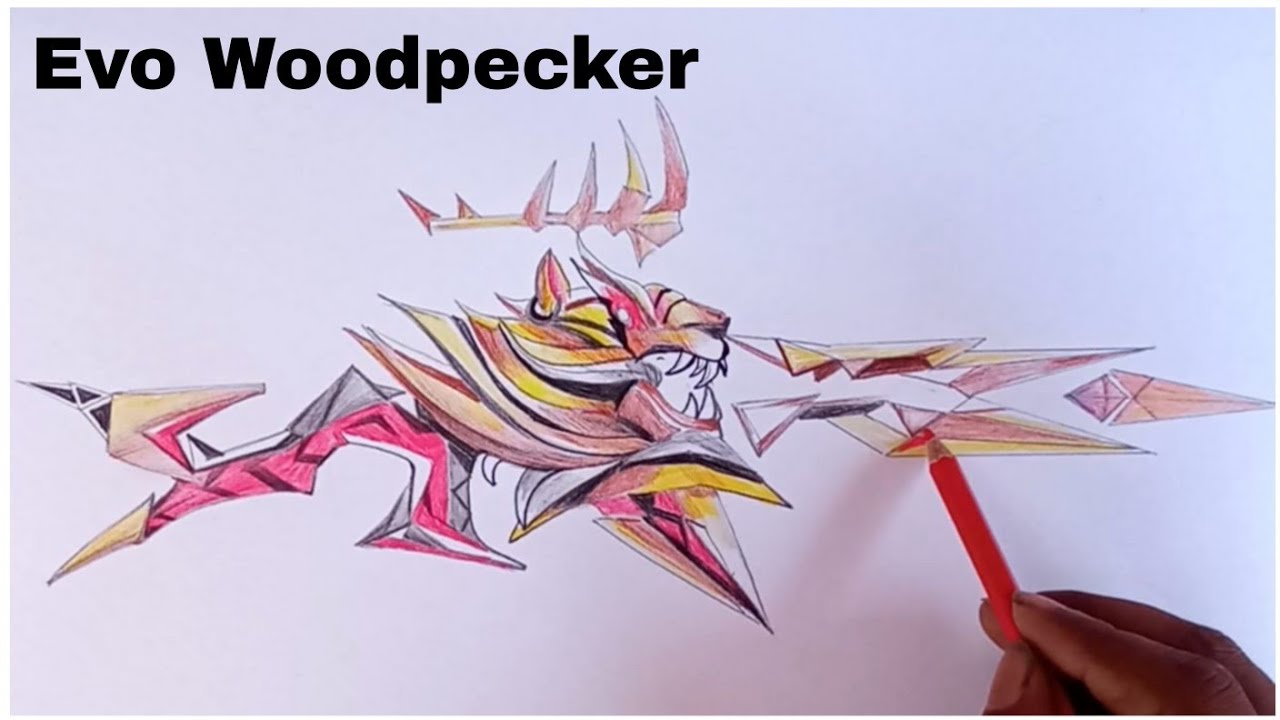 Free fire evo woodpecker gun drawing/ff woodpecker evo gun drawing easy ...