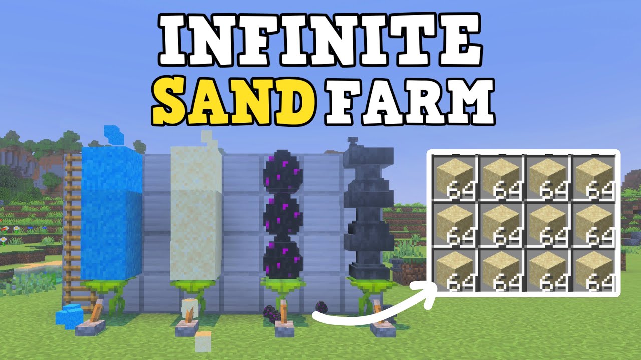 EASY SAND FARM in Minecraft Bedrock 1.21! - YouTube