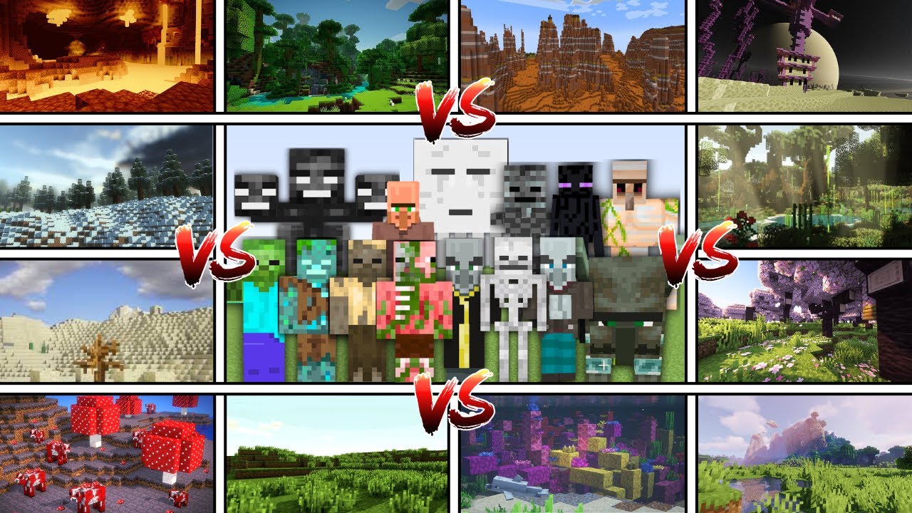 ALL MOBS vs ALL BIOMES in Minecraft Mob Battle - YouTube